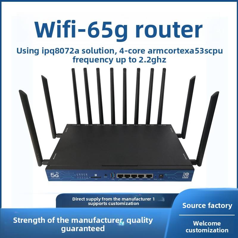 WIFI6 Router IPQ8072A Dual Band 2.4GHz/5.8GHz 3600Mbps High Speed Metal ...