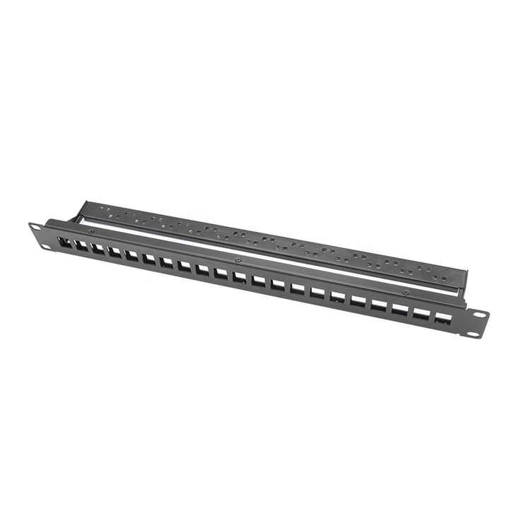 1U 21 Ports CAT6 568A UTP Unloaded Rack Mount Patch Panel