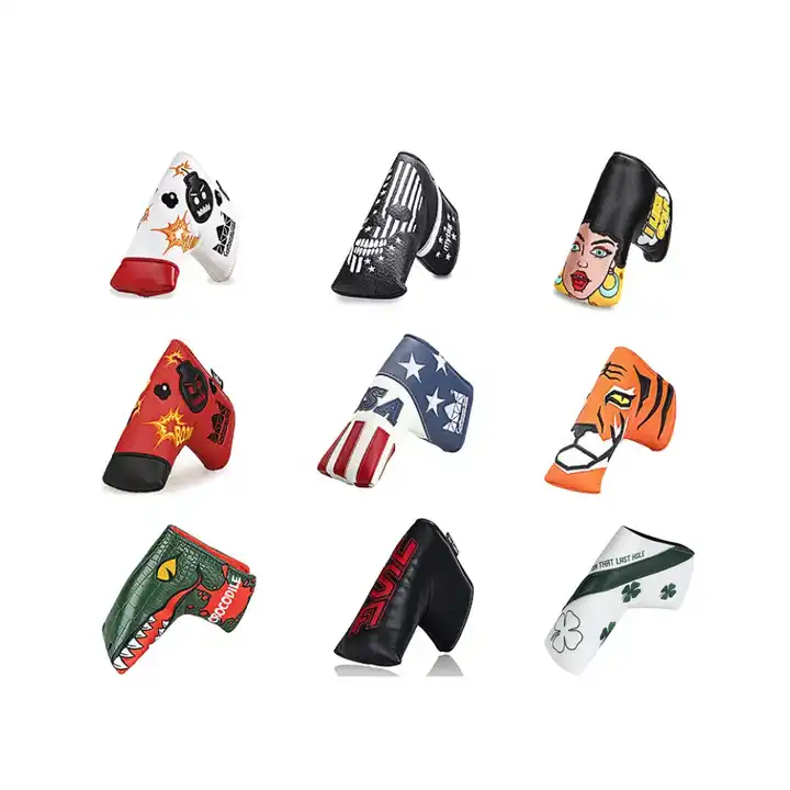Custom Embroidery PU Magnetic Closure Blade Putter Cover