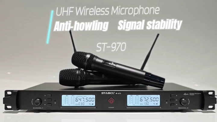 ST-970 Professional Wireless Mic Dual Channel Handheld Long Range ...