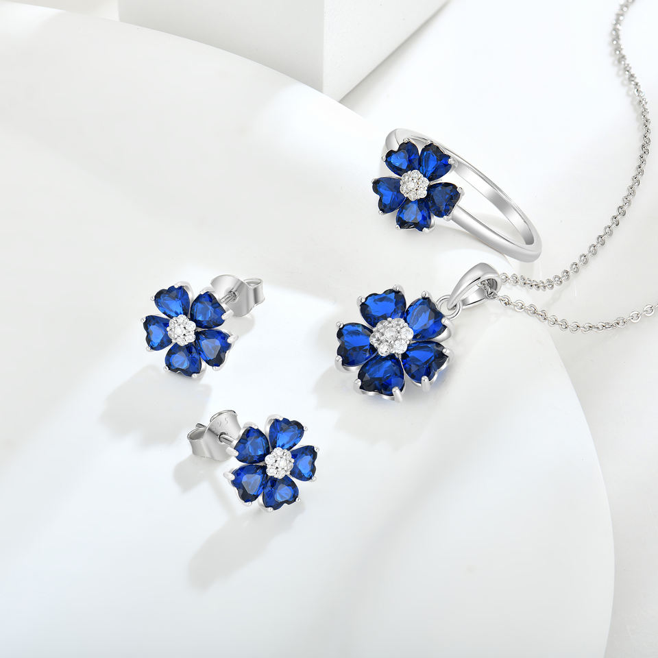 Unique Design Flowers Cluster Necklace 925 Sterling Sliver Fashion ...