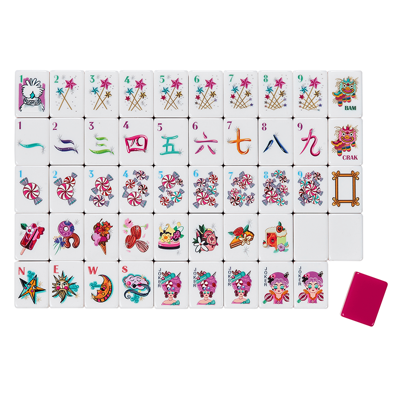 Glossy Solid Cute Cartoon Western Symbol Printing mahjong tiles For ...