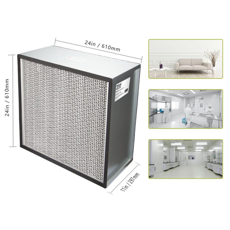 Custom Hepa Filter 0.3 micron 99.99% H13 H14 High Efficiency Air Filter ...