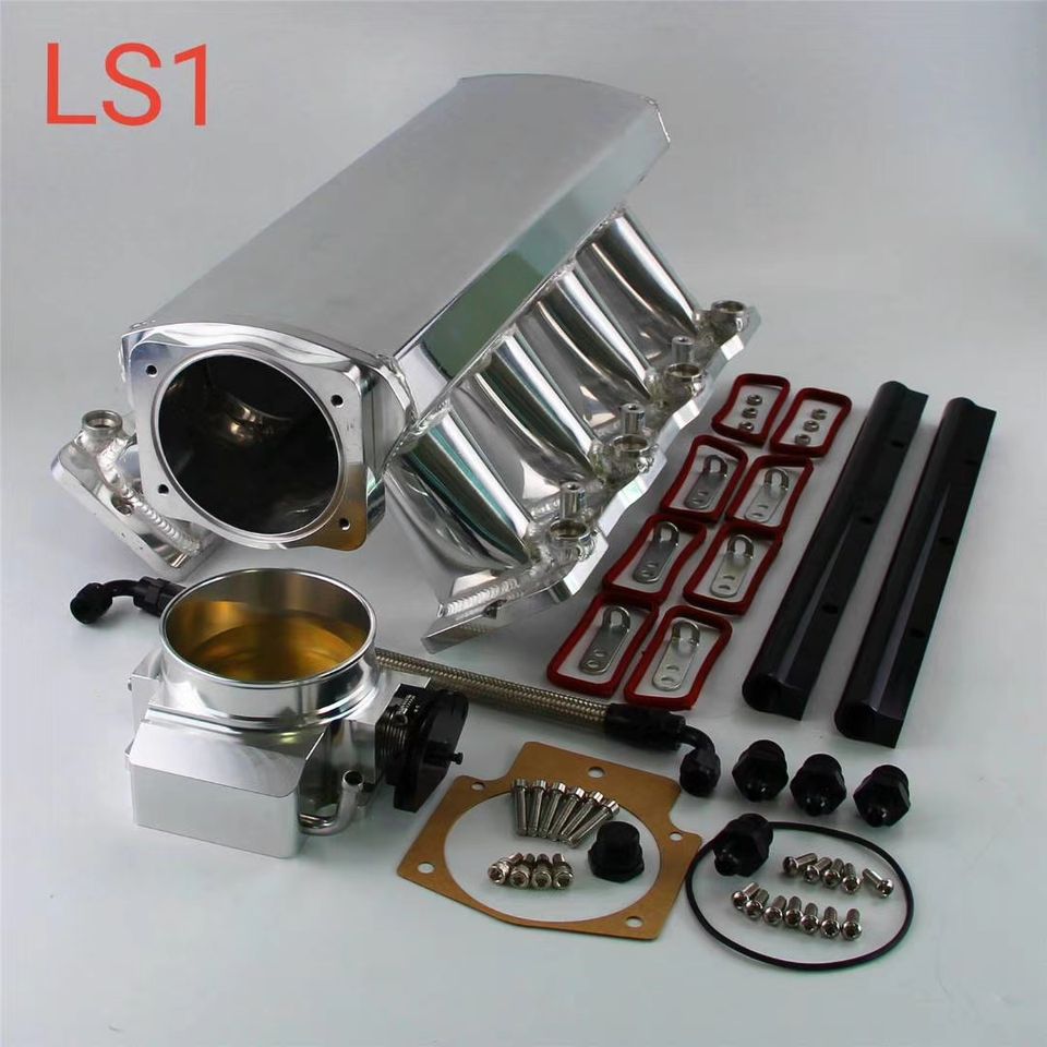 Black Silver 92MM 102MM Fabricated Intake Manifold for LS LS1 LS2 LS6 ...