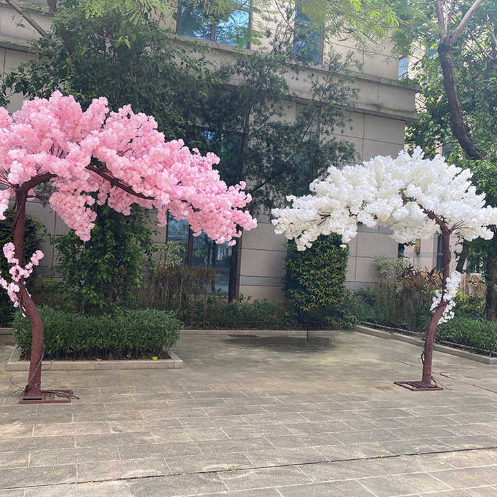 2.5m 250cm Indoor Wedding Decorative pink Bionic Sakura Flower Arch ...