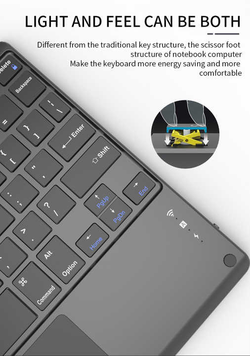 Portable Wireless Keyboard Mouse Pad Trackpad 9-10 Inch Rechargeable ...