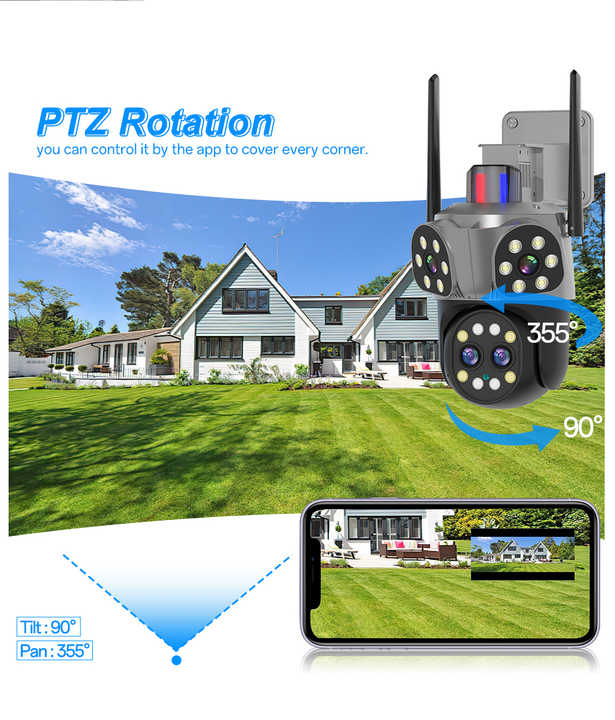 8MP 4K WIFI Camera with 10X Optical Zoom - Outdoor Security