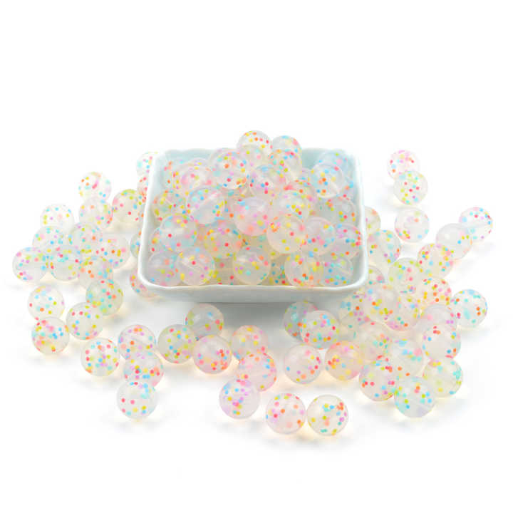 Clear Silicone Crystal Gritty Beads Round Shape 9/12/15/19mm Confetti ...