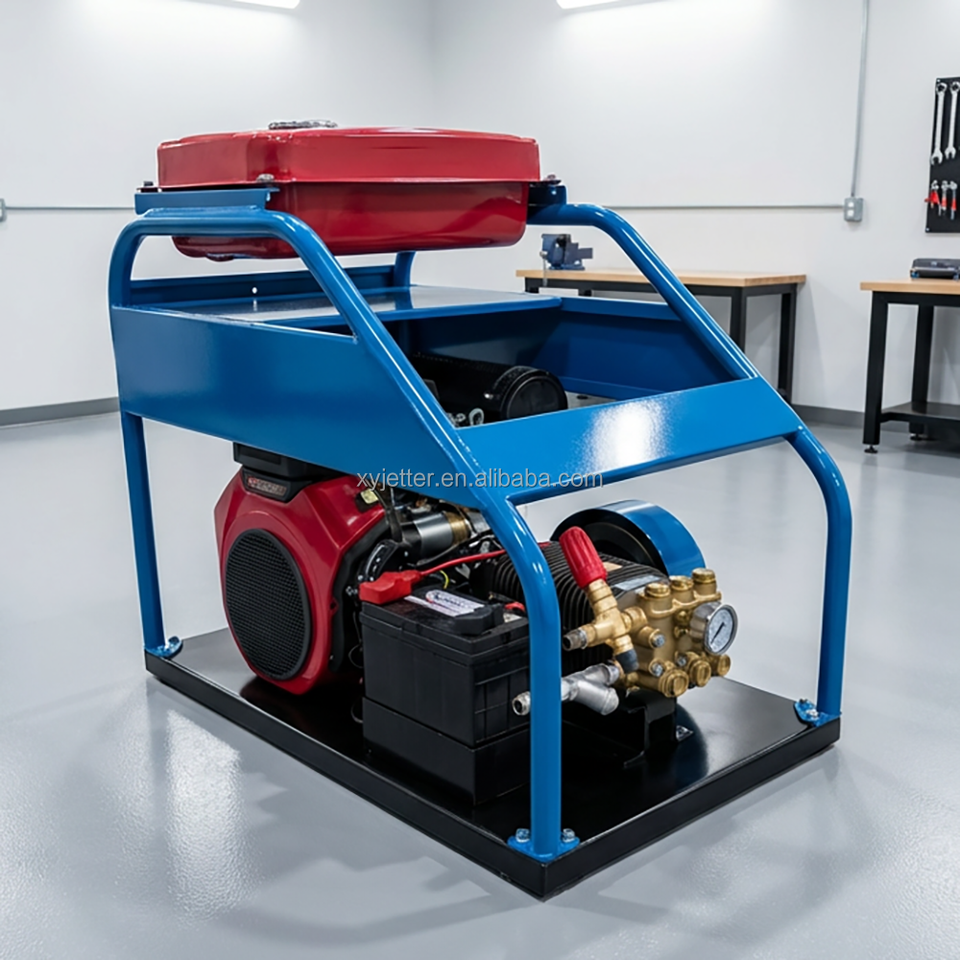300bar diesel Engine Drive 24HP Double-cylinder High Pressure Water Jet ...
