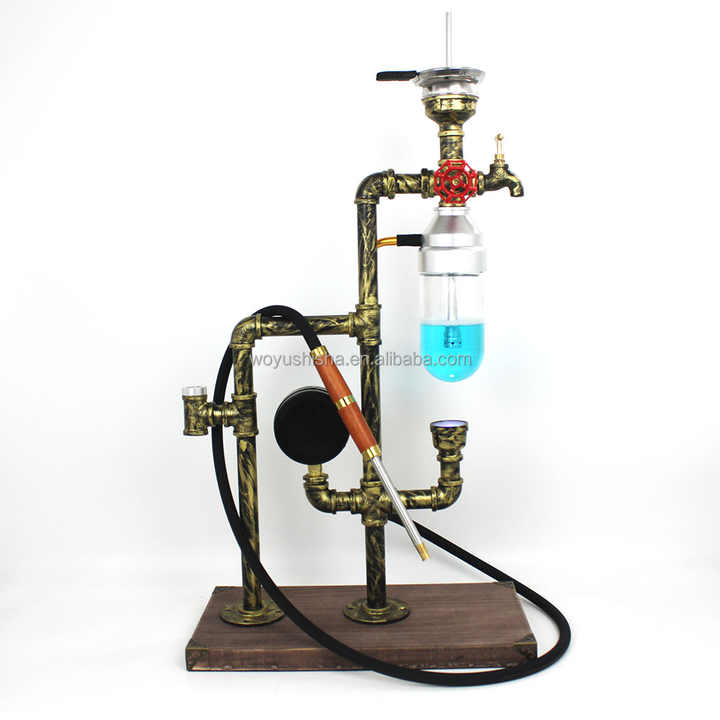 Large Metal Pipe Hookah Big Size Bar Smoke Set Hubbly Bubbly Led Shisha ...