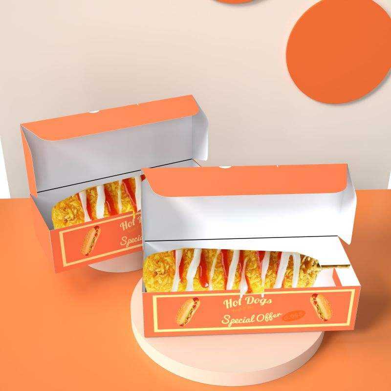 Portable Clamshell Hot Dog Paper Boxes with Magnetic Closure Four-Color ...