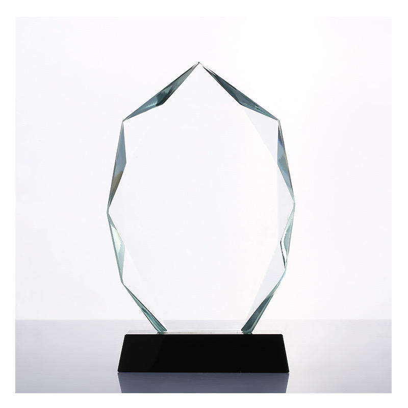 New Personalized Glass Crystal Trophy with clear Black Green Blue Base ...