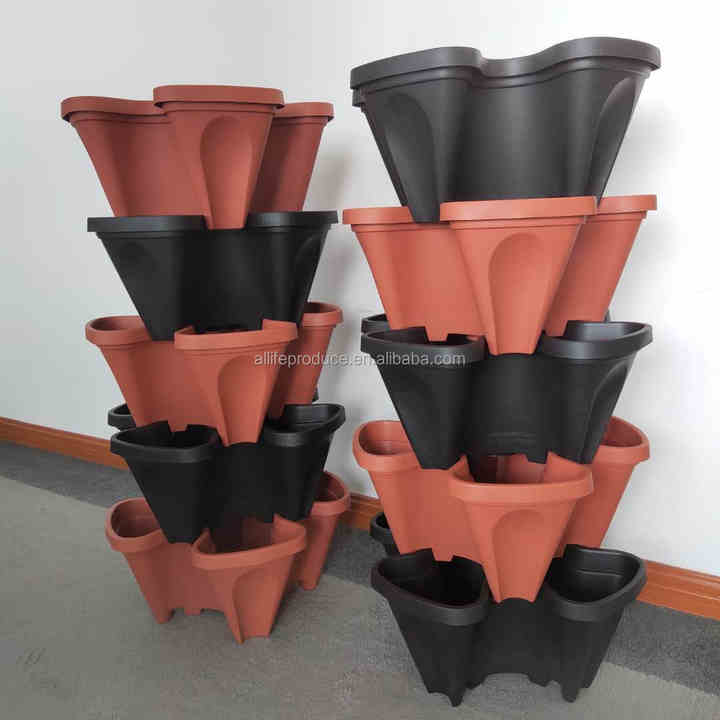 Large Vertical Plastic Garden Flower Pots - Hydroponic Tower