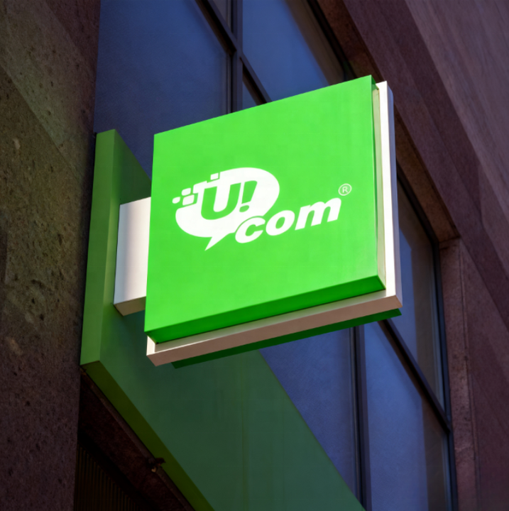 Custom Outdoor Shop Store Sign Poster Frame Square Display Led Rotating ...