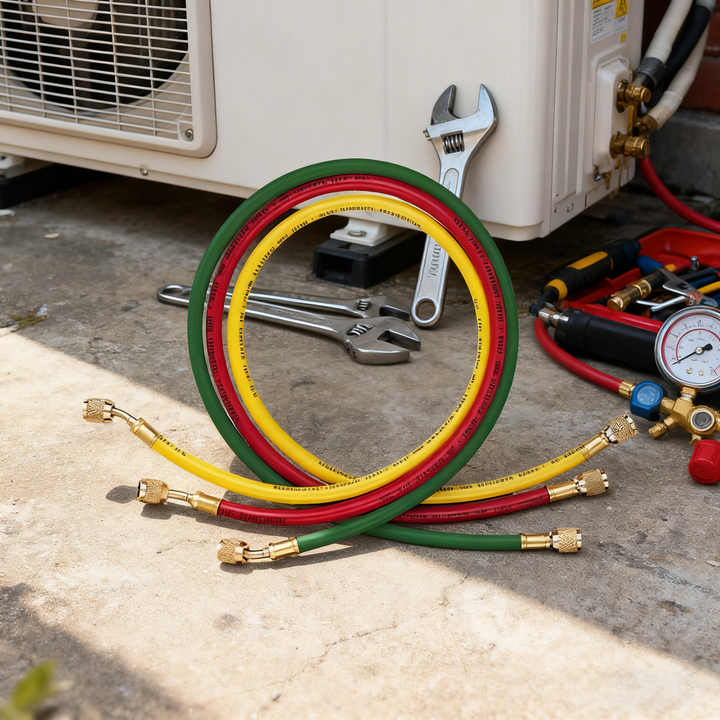 Refrigerant Charging Hose Set 1.8m R22 R134 AC Service Three Hose ...