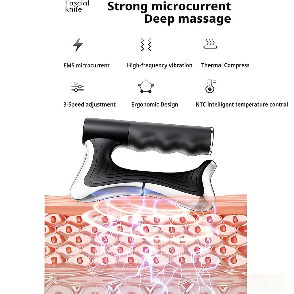 Electric Heated Fascia Massager Body Scraping Microcurrent Vibration ...