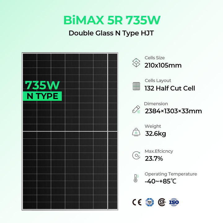 Sunpal N Type HJT Solar Panel Bifacial 700w 720w 730w Solar Panels ...