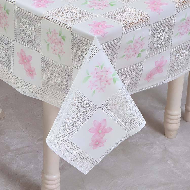 BOEN Lace PVC Printed Table Cloth Striped Table Cover for Home and ...