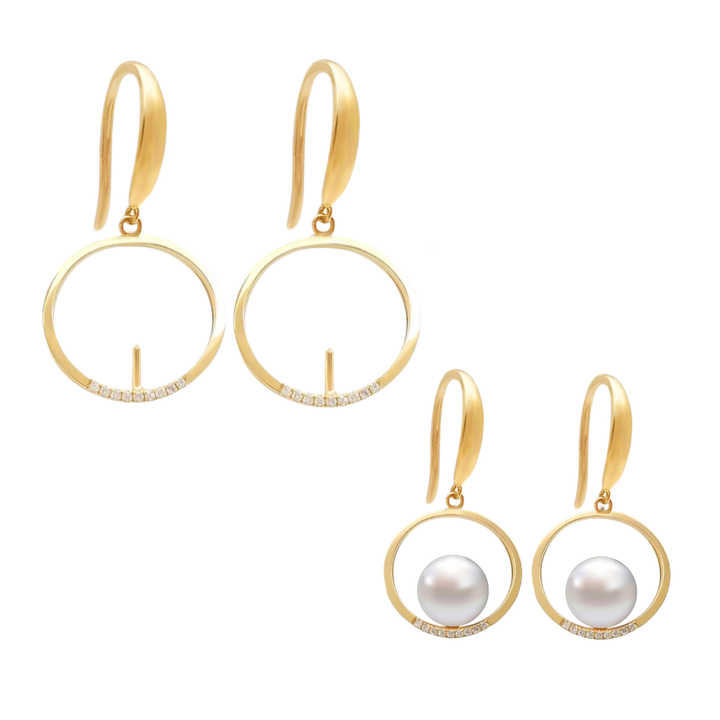 Wholesale 14K Solid Gold Pearl Earring Mountings for Anniversaries