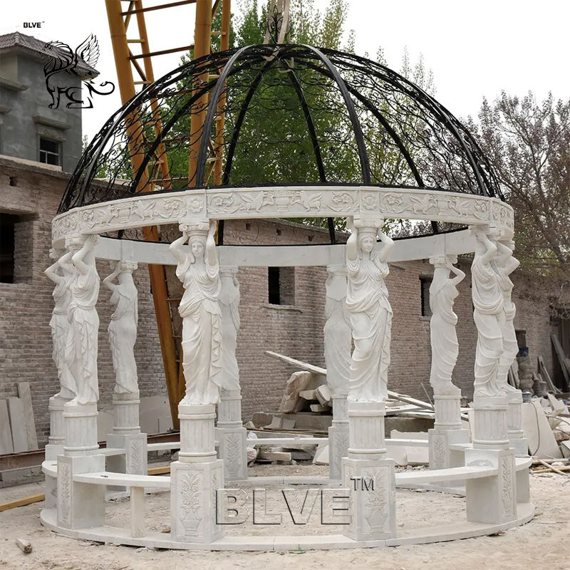 BLVE Marble Gazebo - Luxury Outdoor Roman Pillar Pavilion
