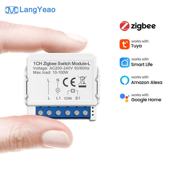 LangYeao 10A 1/2/3 Gang Smart Control Tuya Smart App Smart Life Switch No Neutral Zigbee 3.0 ...
