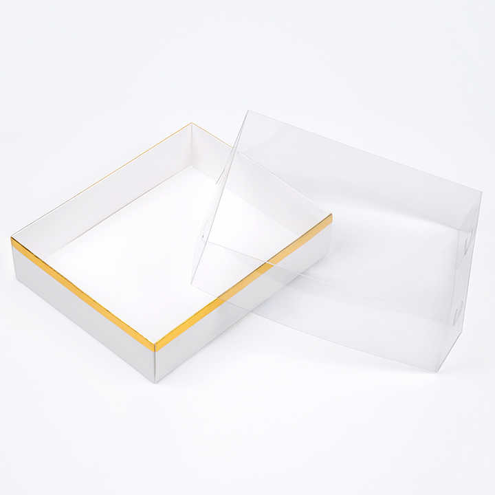 Customized White Cardboard Boxes with Clear Top Covers