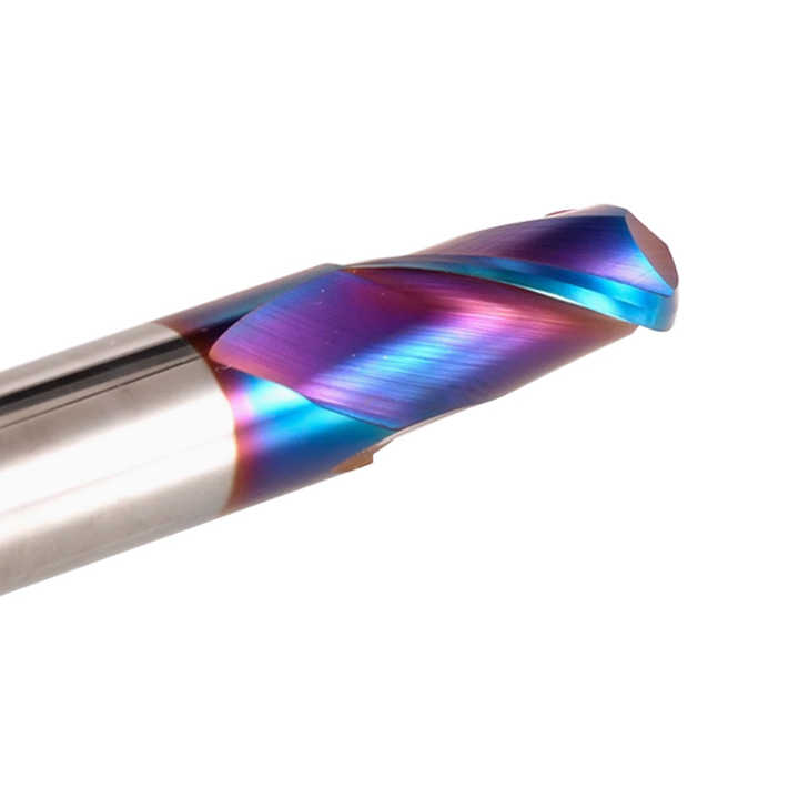HRC65 Blue Nano Coated High Feed Milling Cutter 2 Flute Solid Carbide ...