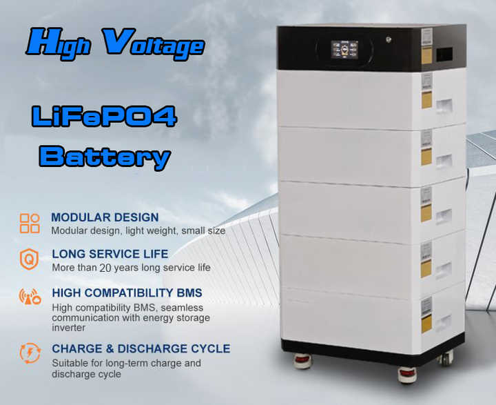 High Voltage Stacked Energy Storage Batteries 512V 25.6kwh 10kwh 384V 15kwh 20kwh Lifepo4 Solar ...