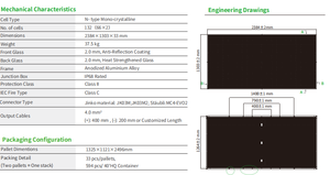 Photovoltaic PV Panel - High Power Bifacial Solar Panels