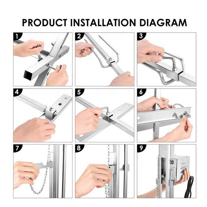 Outdoor Electric Rotating Whole Sheep Stove Bbq Supplies Stainless ...