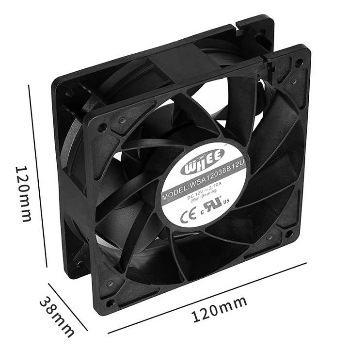 12038 DC PBT 120mm 120x120x38mm Industrial Ventilator 12/24v Exhaust Fans 5500/6000/6500rpm air ...