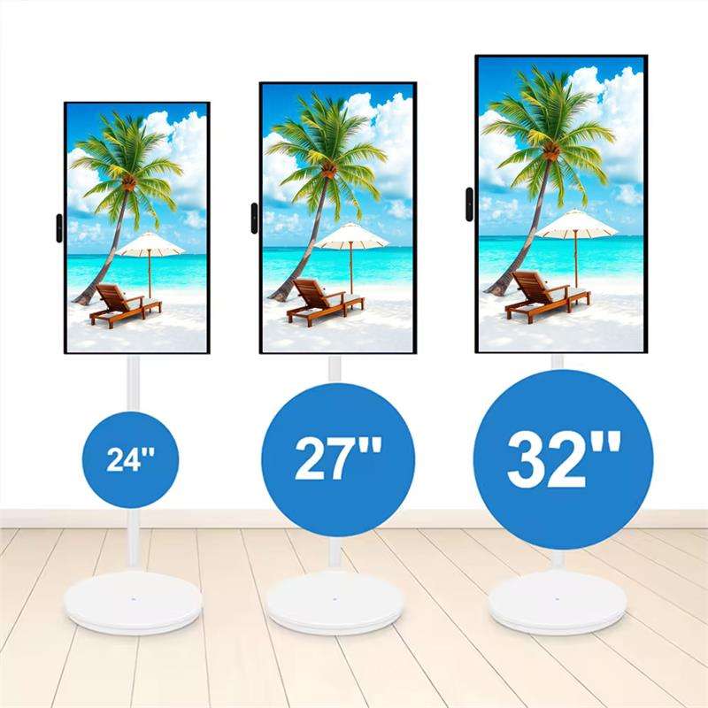 32-Inch Android Smart TV with White Vertical Display Portable and Floor ...