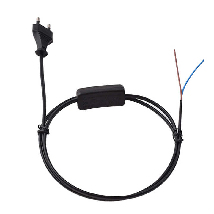 VDE H03VV-F 2X0.5 10ft Black European Two-pin Plug + 303 Switch Wear ...