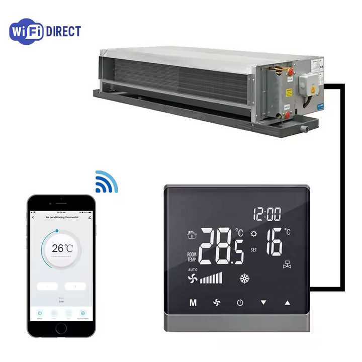 3 Speed 0-10V Fan Coil Air Thermostat LCD 3A Smart Wi-Fi/485 Modbus FCU ...