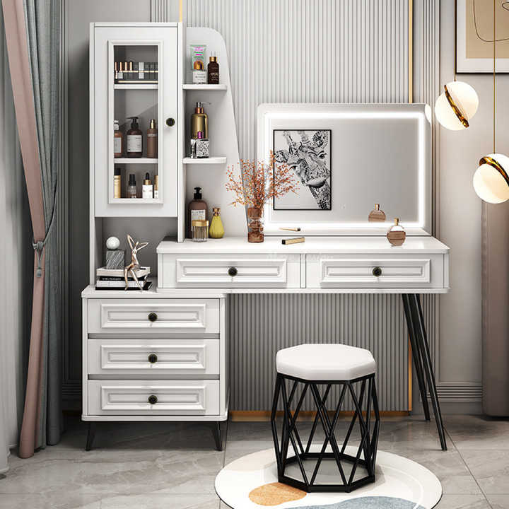 MOREDESIGN Solid Wood American Dressing Table Bedroom Modern Simple ...