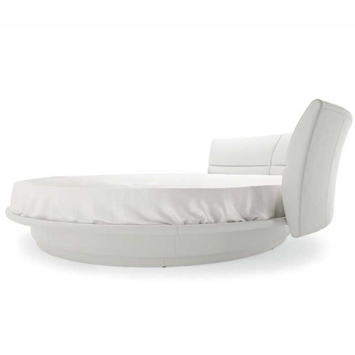 Luxury Modern Pure White Circle Bed - Customizable Design