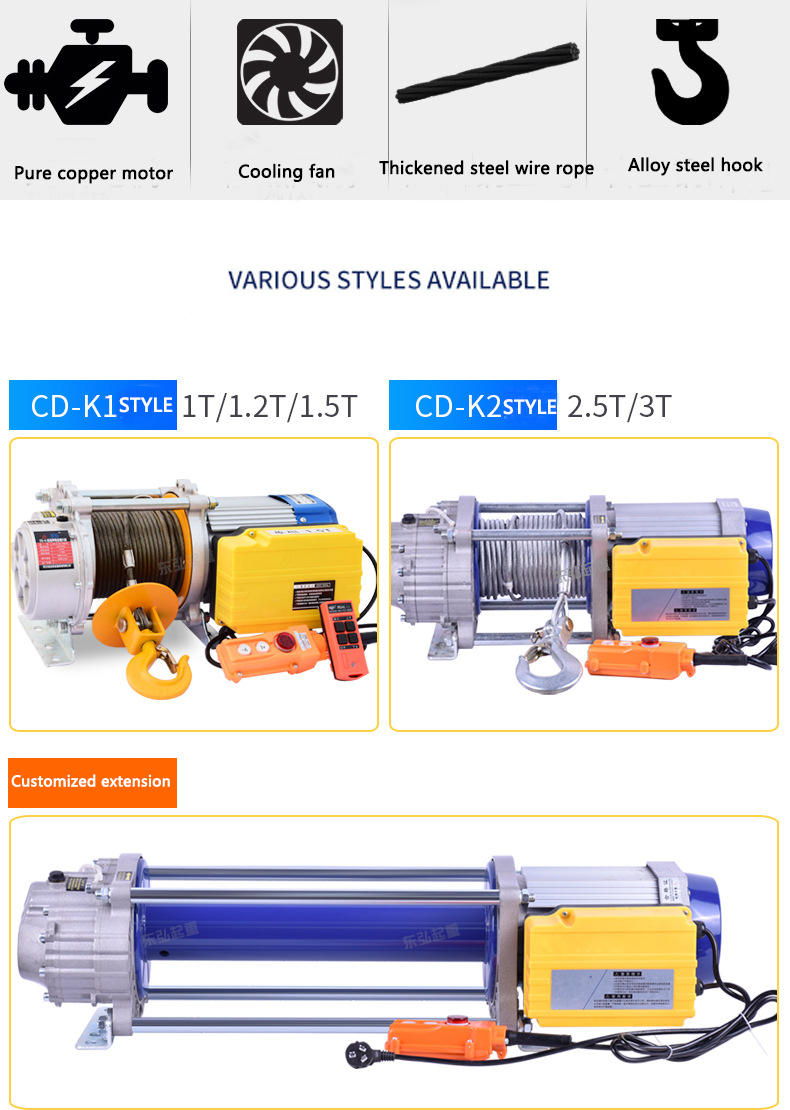 Hot selling sturdy and durable small hoist electric wire rope crane for ...