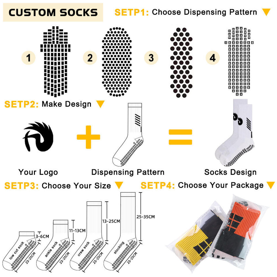 Custom Logo Men's Sport Socks - Anti-Slip & Anti-bacterial