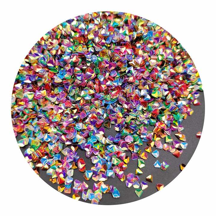 Hot Selling 3MM 3D Diamond Shape Glitters Colorful AB Diamond Sequins ...