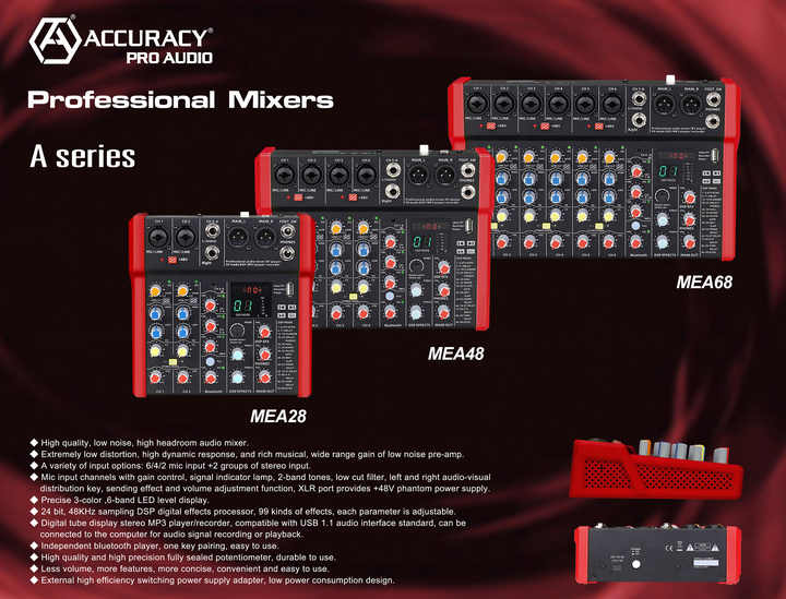 Accuracy Pro Audio MEA48 - Versatile Audio Mixer for Parties