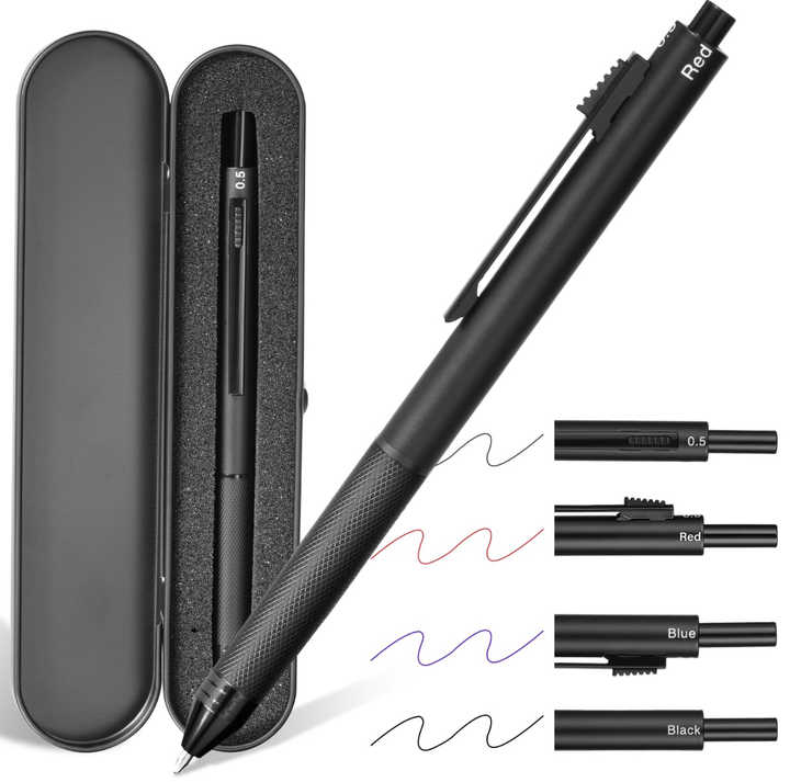 Metal 4 in 1 Multifunction Ballpoint Pen Red Black Blue Multicolor 0 ...
