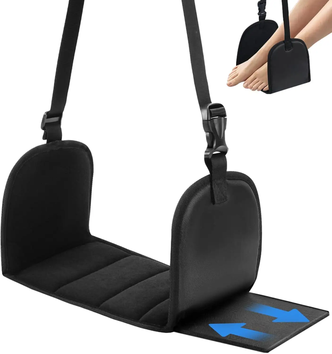 Folding Portable Adjustable Foot Hammock Airplane Travel Essentials ...