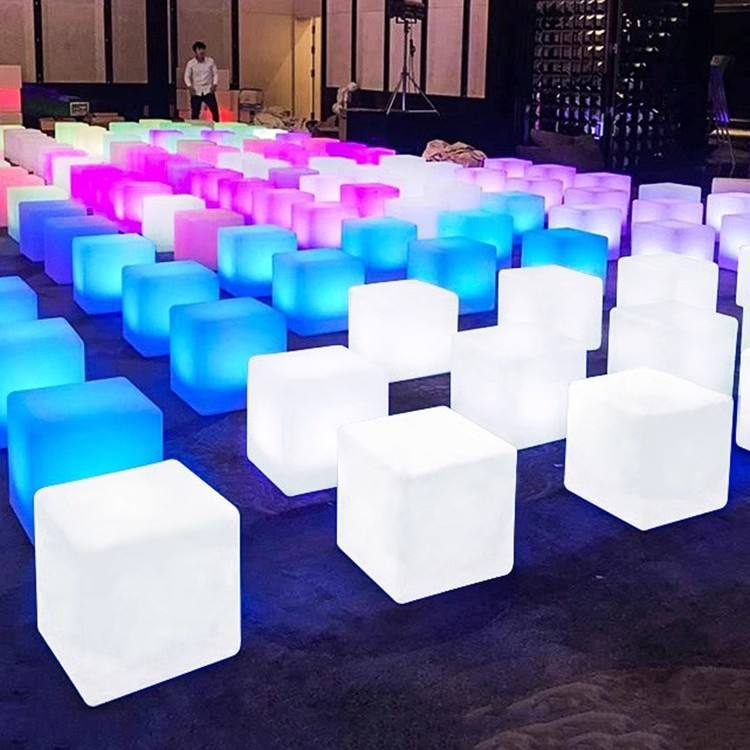 Hot Sale RGB Color Changing LED Cube Chair Stool USB Rechargeable with ...