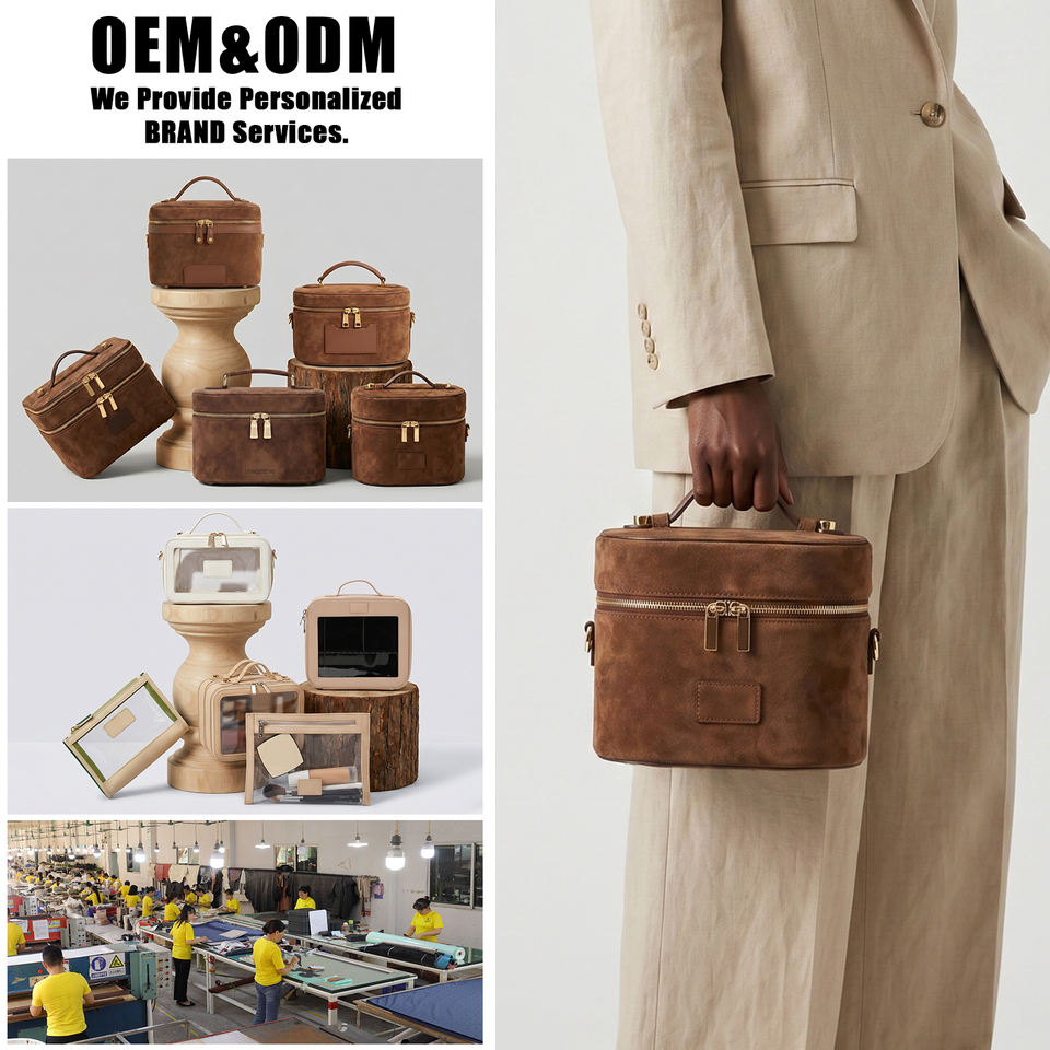 LZ Manufacturers Custom Travel Makeup Bag Waterproof Cowhide Suede ...