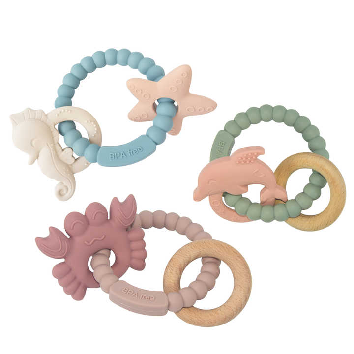 Bpa-free Newborn Baby Soft Silicone Teethers - Animal Rattles