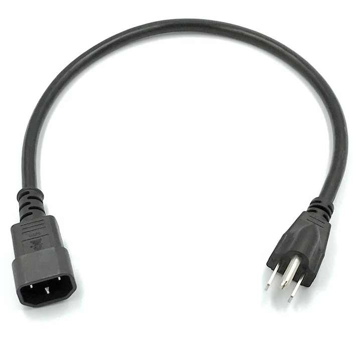 1m NEMA 5-15P to C14 Power Cord - Reliable North American Cable