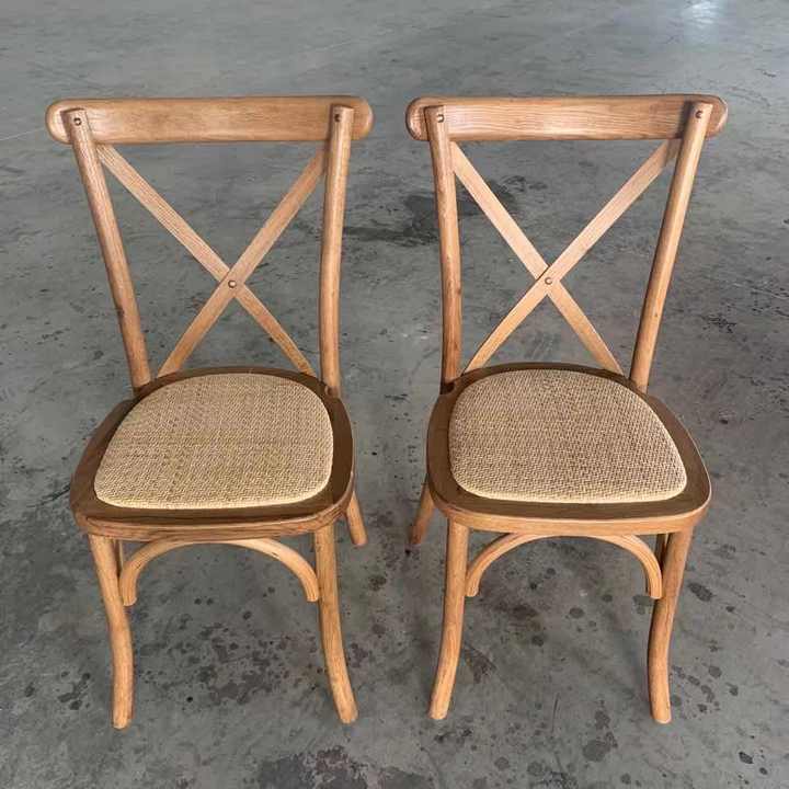 Stackable Beech Oak Crossback Chair - Perfect for Weddings