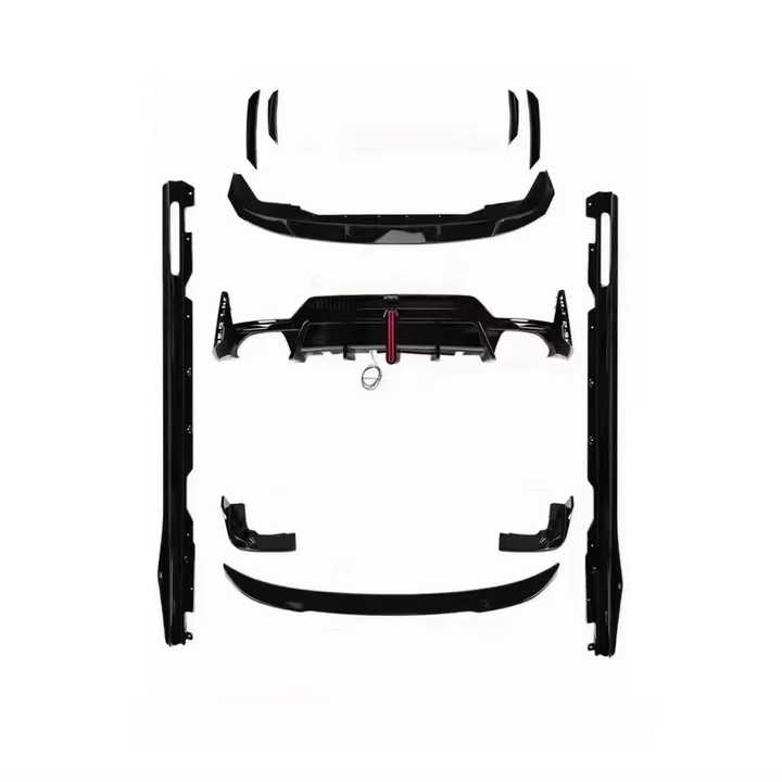 VTEN Style Body Kit Front Lip Side Skirt with LED Light Rear Bumper Lip ...