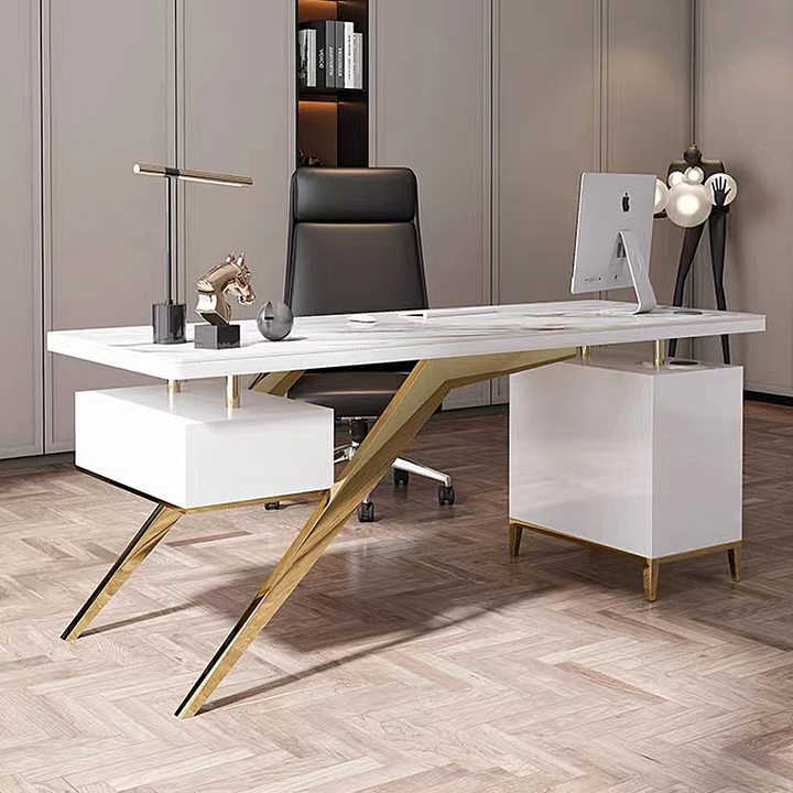 Modern Marble Table Office Desk with Drawers - RYH-96200