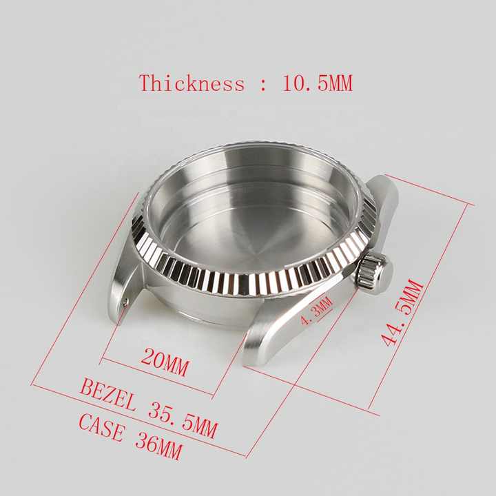 36mm 316L Stainless Steel Watch with NH34 NH35 Movement